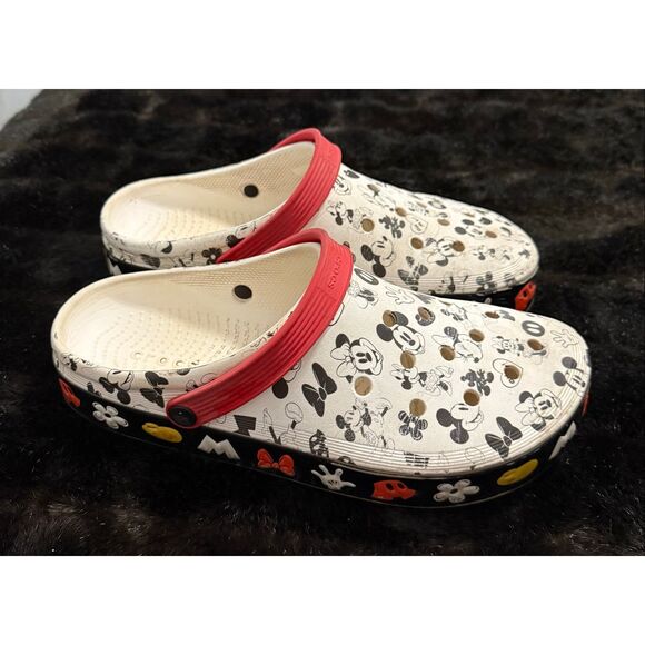 CROCS | Shoes | Crocs Mickey Mouse Offcourt Clogs White Mens 2 Shoes ...